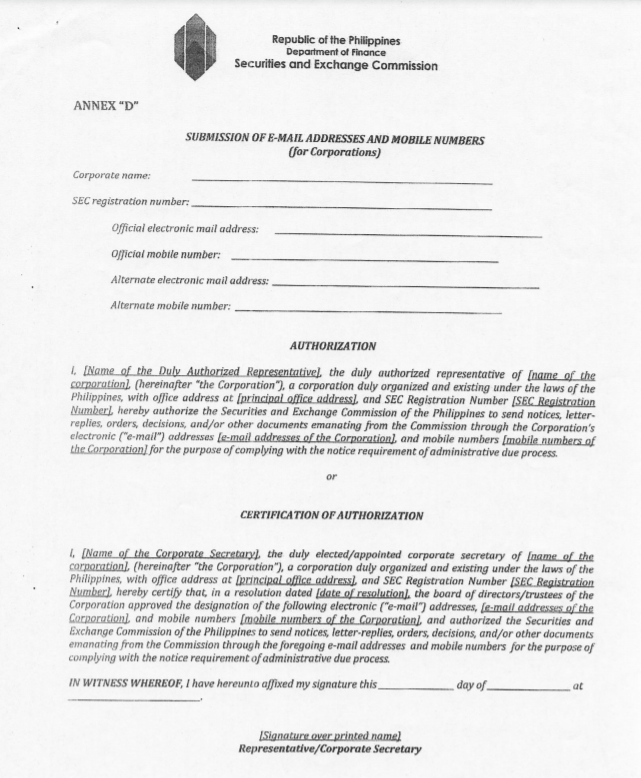 Business Talk: Submission of Email Addresses and Mobile Numbers for ...